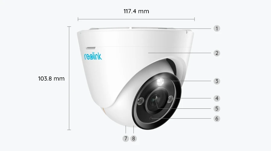 Reolink RLC-1224A 12MP UHD PoE Camera with Color Night Vision ...